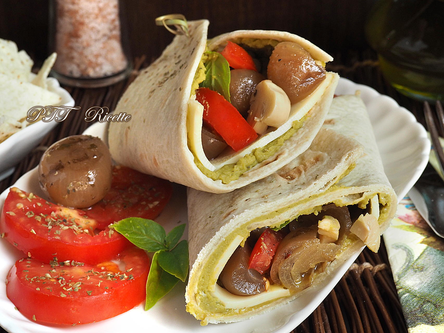 Piadina con crema di piselli alla nepitella - PTT Ricette